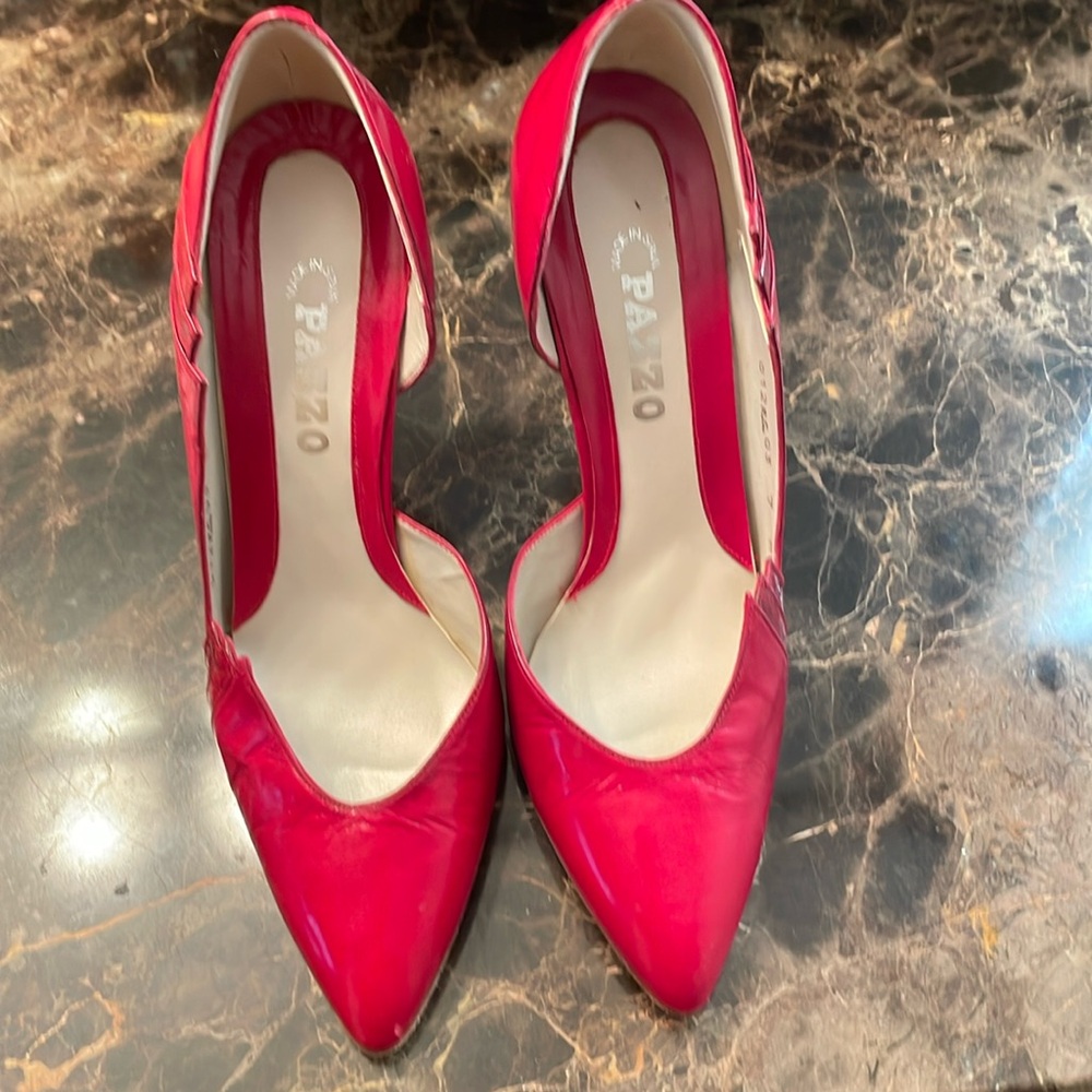 Vintage Red Spanish Leather Heels - Gem